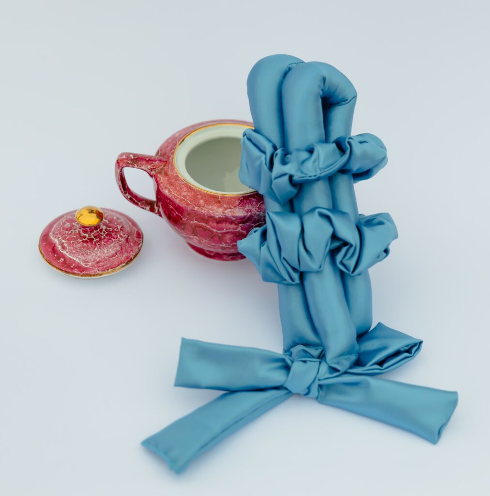 NOVO Thick Satin Ribbon Curler Motley Blue - ByMarija